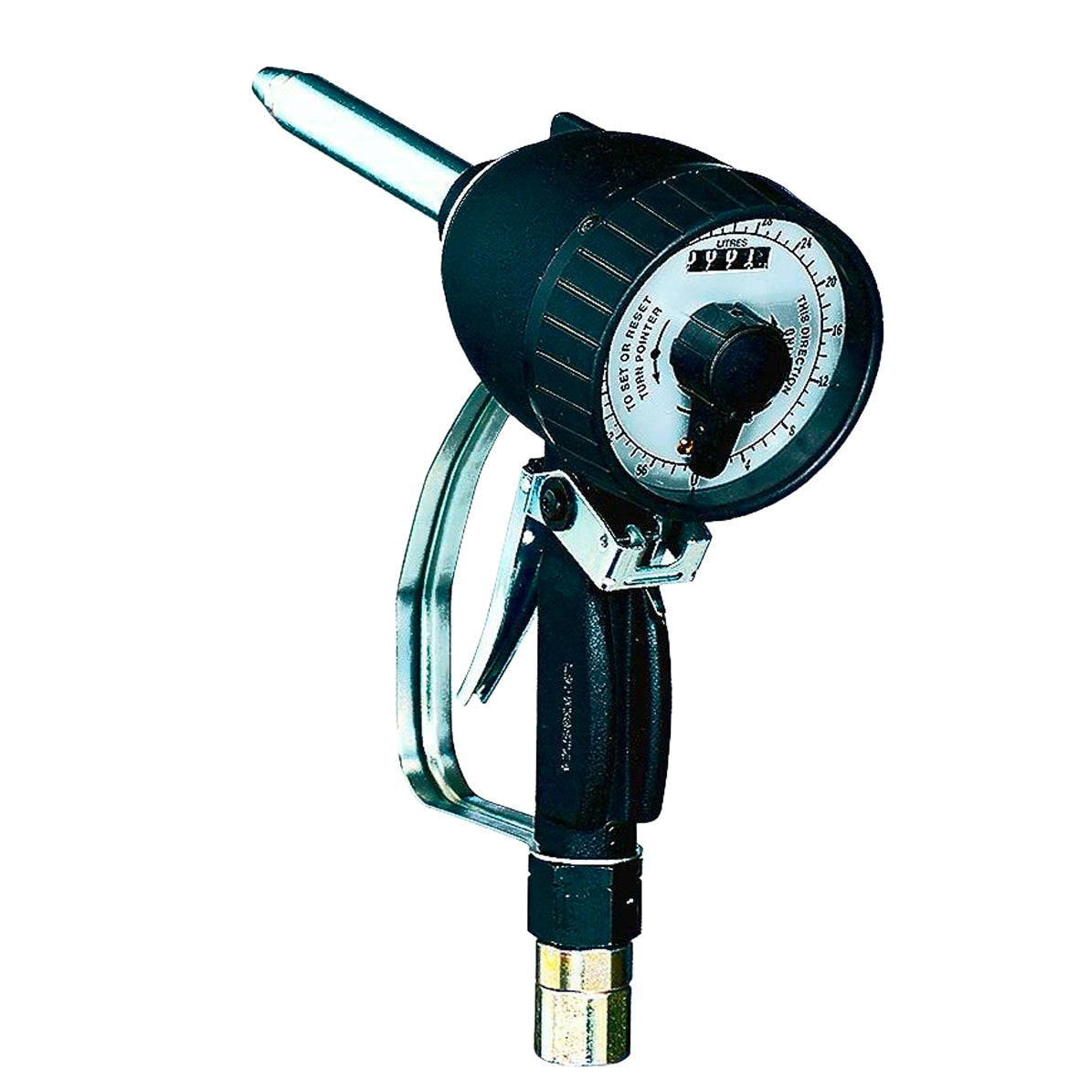 Pressol hand flow meter with swivel, pipe, non-drip and